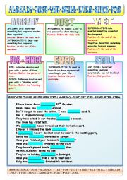 Already/yet worksheets