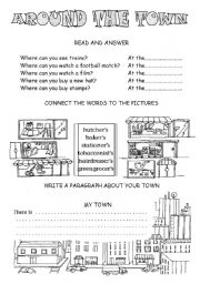 English Exercises: Around the town