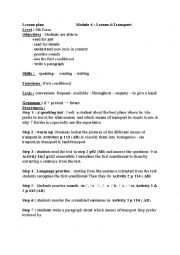 English Exercises: Module 4 lesson 2: Transport