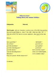 Summer holidays worksheets