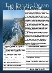 The Pacific Ocean Reading Comprehension Practice Exercises - ESL ...