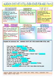 Already/yet worksheets