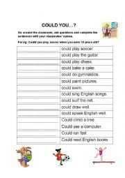 English Exercises: TALENTS AND ABILITIES