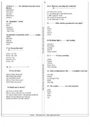 Multiple choice worksheets