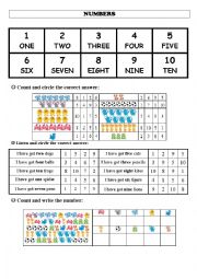 Numbers worksheets