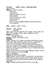 Family relationships worksheets