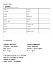 Ancient Egypt worksheets
