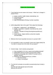 Conversation worksheets