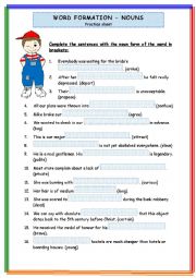 Word formation worksheets