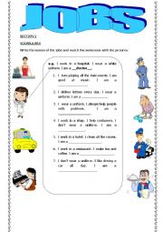 Jobs worksheets