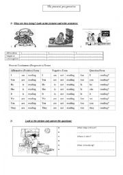 Present progressive worksheets