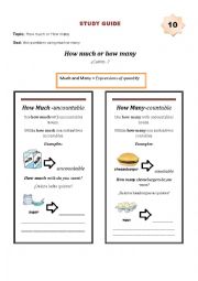 How much/how many worksheets