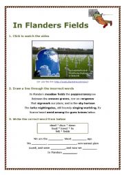 English Exercises: In Flanders Fields