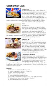 British food worksheets
