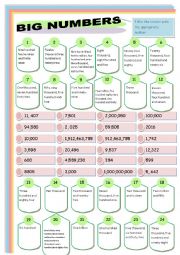 colours with big numbers - ESL worksheet by angelamoreyra
