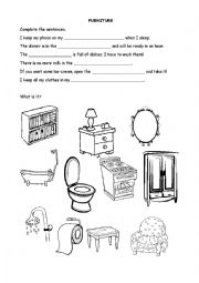 Furniture worksheets