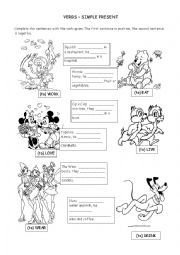 Simple present worksheets