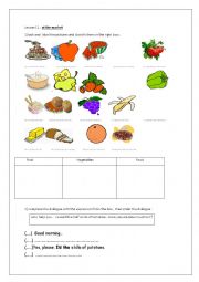 At the market worksheets