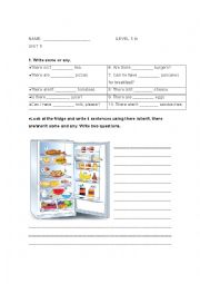 Some/any food worksheets