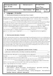 Tests and exams worksheets