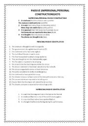 Impersonal passive worksheets