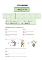 Comparative adjectives worksheets