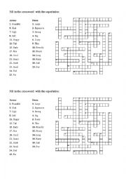 Adjectives crossword worksheets