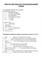 have to worksheets