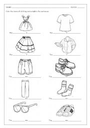 Clothes worksheets