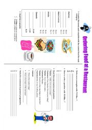 At the restaurant worksheets