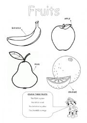 Fruits and vegetables worksheets