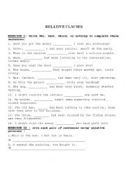 Relative clauses worksheets