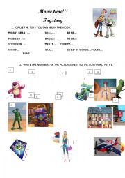 Toy story worksheets