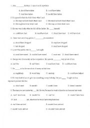 Perfect modals worksheets