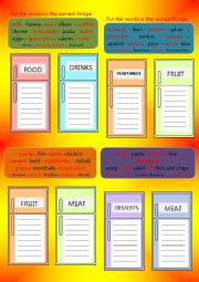 In the fridge worksheets