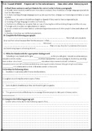 Paragraphs worksheets