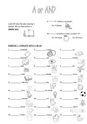 A/An worksheets