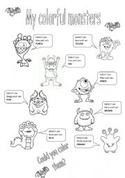 Monsters worksheets