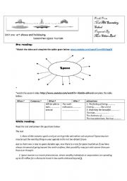 Space tourism worksheets