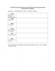 English worksheets: 5w anh 1 H Graphic organizer