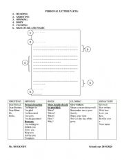 Personal letters worksheets