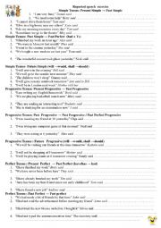 Reported speech worksheets