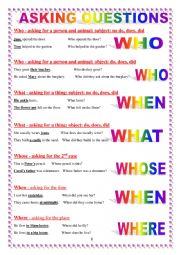 Questions worksheets