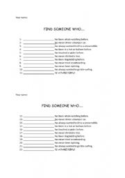 Find someone who worksheets