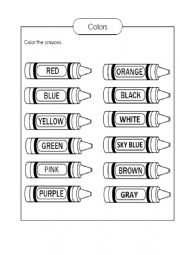 Colours worksheets