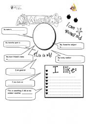Personal information worksheets