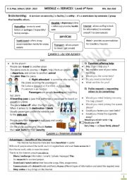 Services: Module 4 9th form - ESL worksheet by abid fedwa