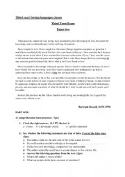 THREE PASSIONS - ESL worksheet by meriem38