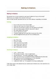 Invitations worksheets