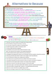 Alternatives to because - ESL worksheet by spinney